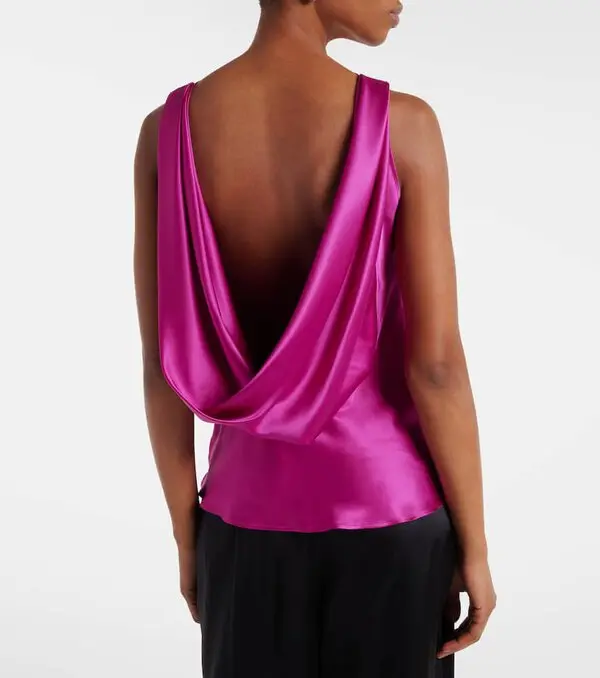 Nina Ricci Open-back Silk-blend Satin Top