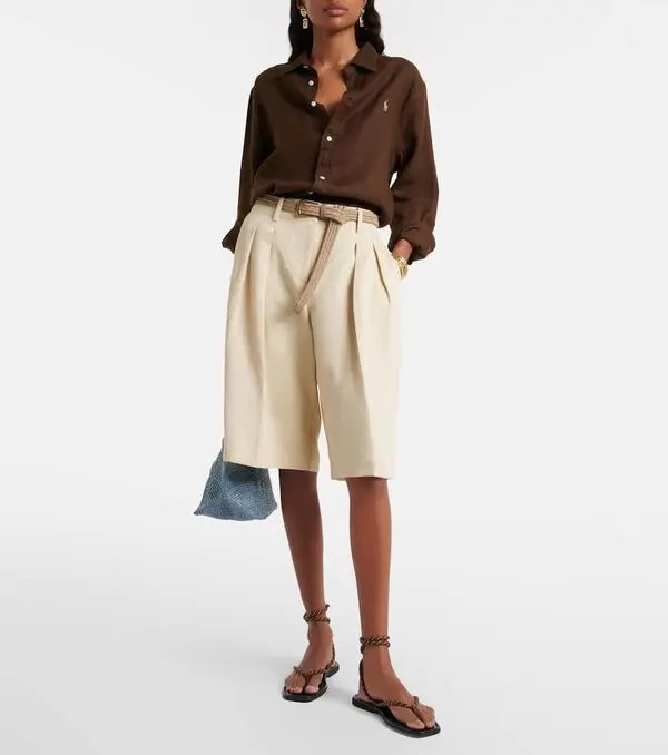 Veronica Beard Carmina Leather-trimmed Thong Sandals - Brown