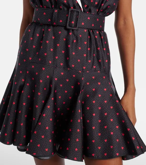 RODARTE Printed Silk Twill Minidress