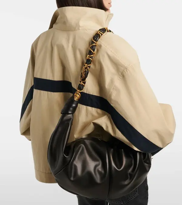 Saint Laurent Amalia Cassandre Leather Shoulder Bag