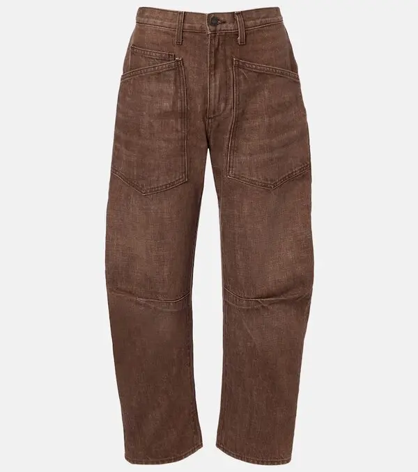 NILI LOTAN Shon Barrel-leg Jeans - Brown