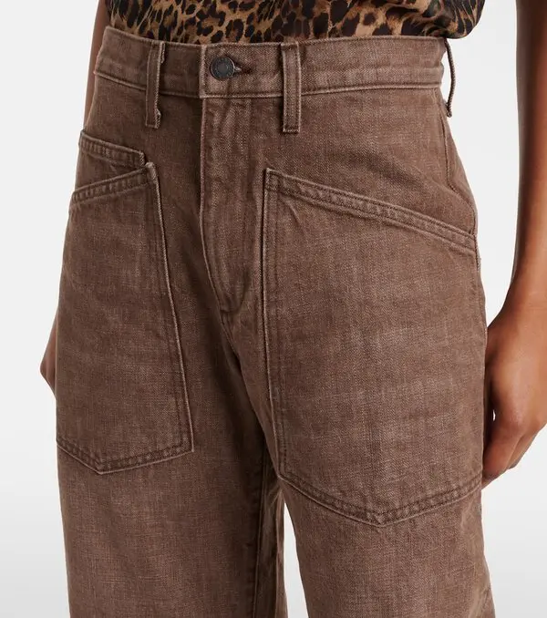 NILI LOTAN Shon Barrel-leg Jeans - Brown