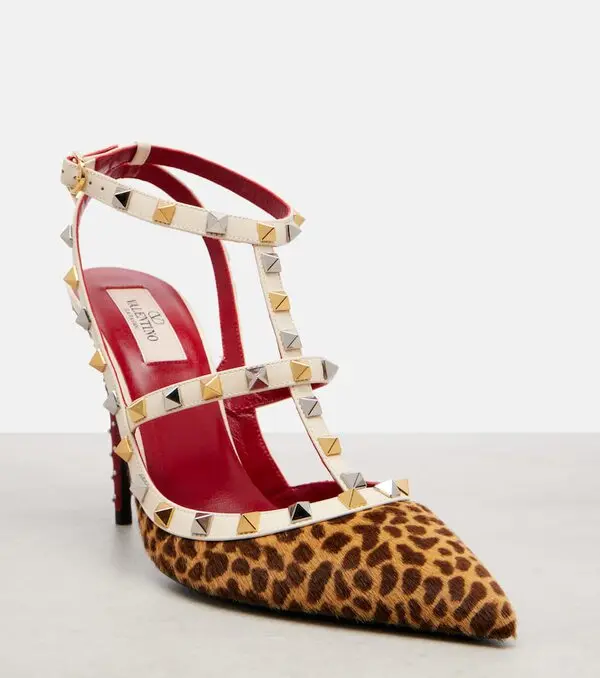 Valentino Garavani Rockstud Leopard-print Calf Hair Pumps