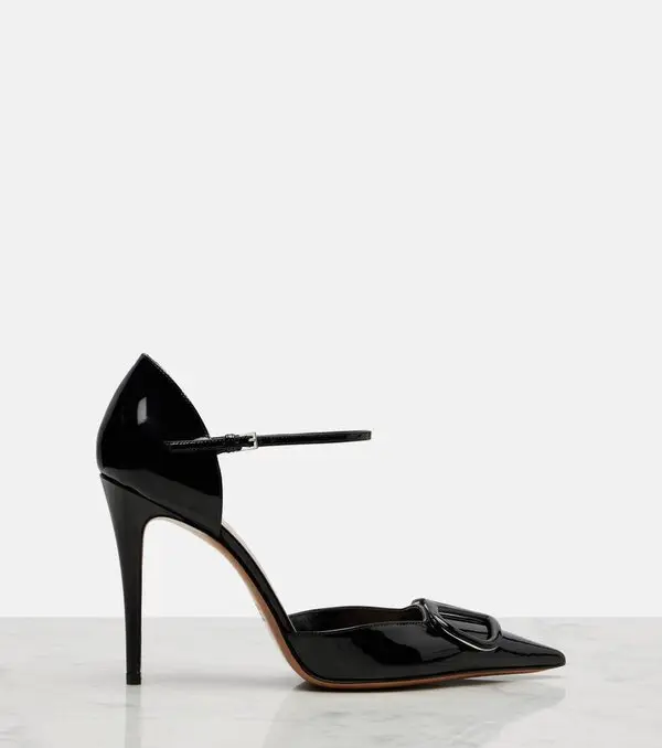 Valentino Garavani D'orsay 100 Patent Leather Pumps - Black