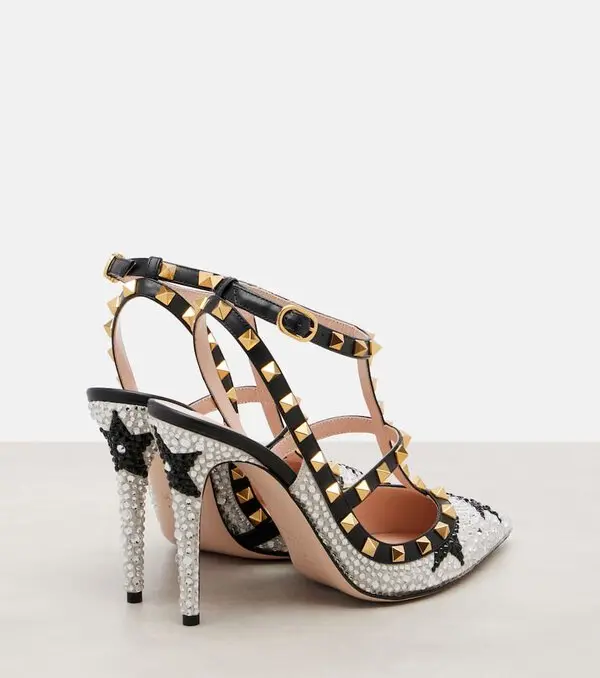 Valentino Garavani Rockstud Embellished Leather Pumps