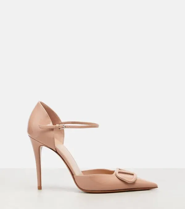 Valentino Garavani Vlogo Patent Leather Pumps - Pink