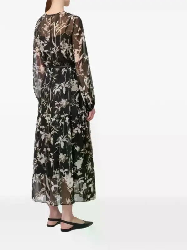 Max Mara Floral Belted Midi Dress