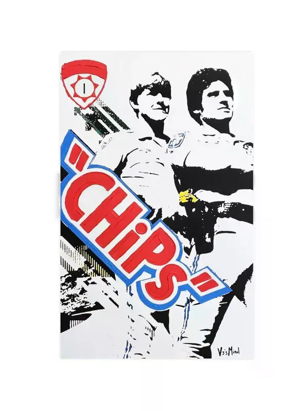 VJ’S MIND Chips Embossed Painting - White