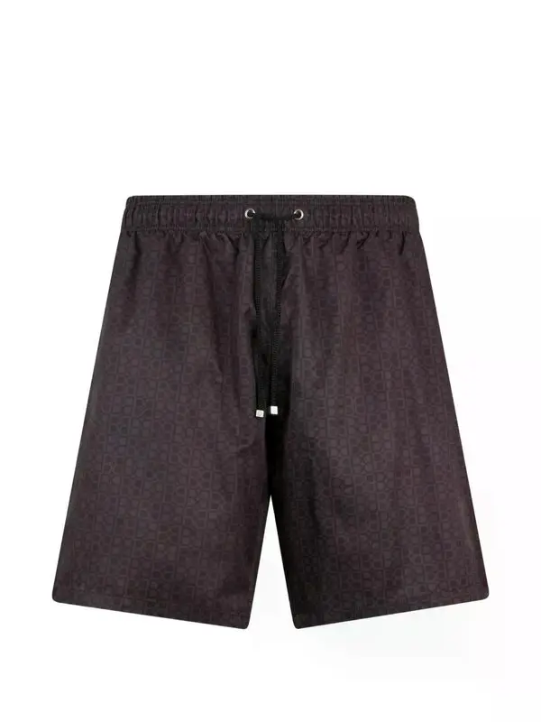BILLIONAIRE Monogram-pattern Swim Shorts - Black