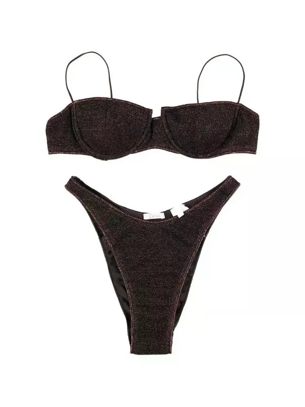 Oseree Lumière Balconette Bandeau Bikini - Brown