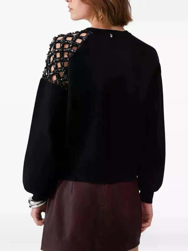Liu Jo Crew-neck Long-sleeve Sweater With Jewel Embellishments