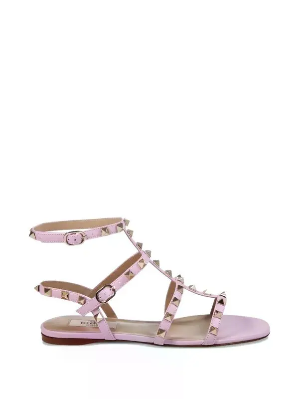 Valentino Garavani Rockstud-embellished Flat Sandals - Pink