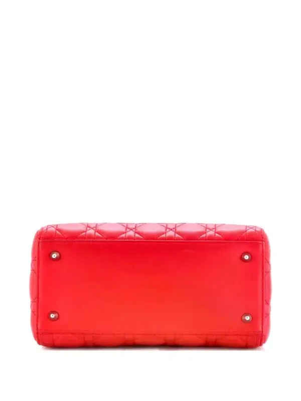 Dior Lady Medium Satchel Cannage Quilt Lambskin - Red