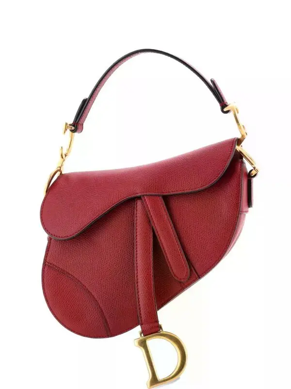 Dior Saddle Handbag Leather Mini Shoulder Bag - Red