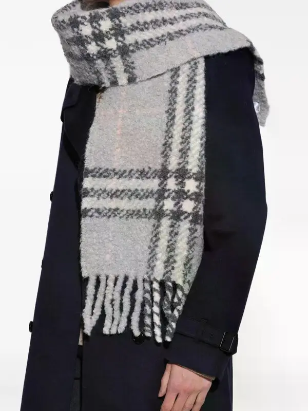 Burberry Fringed Scarf - Grey