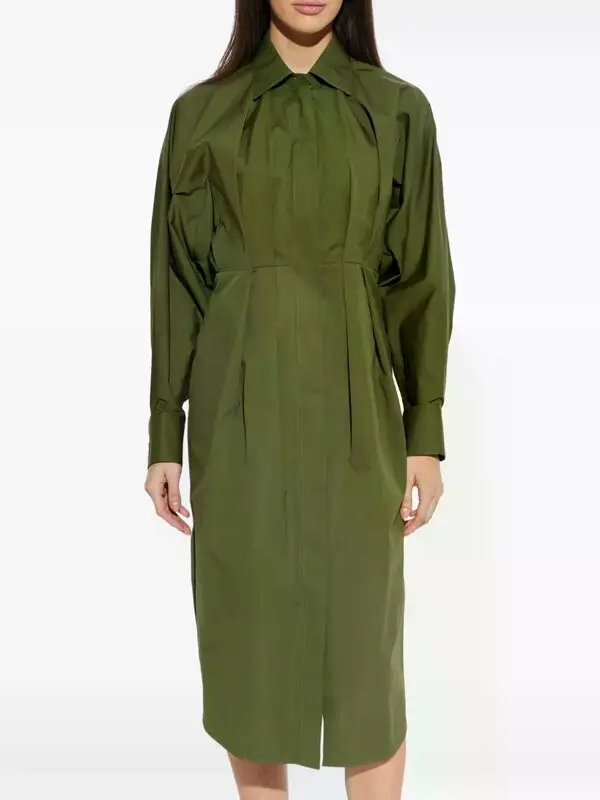 Givenchy Pleated Shirt Dress - Green
