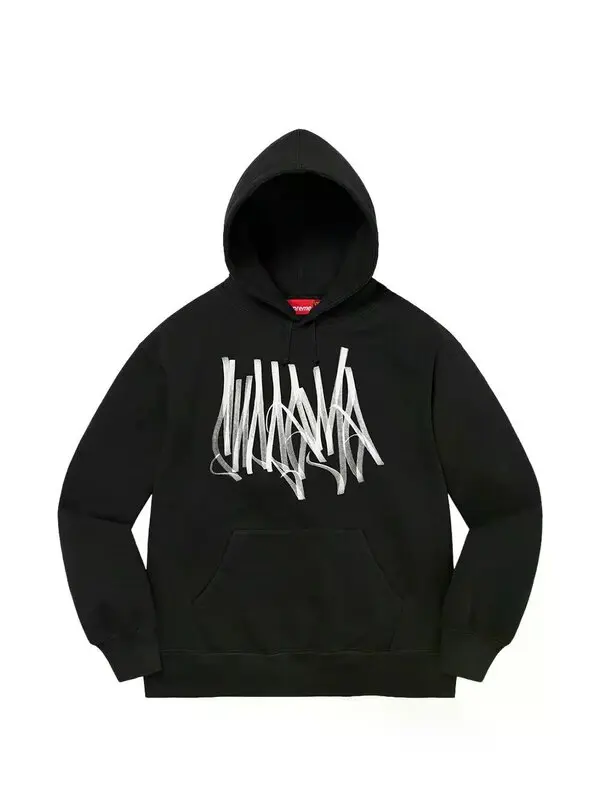 Supreme Graphic Print Hoodie - Black