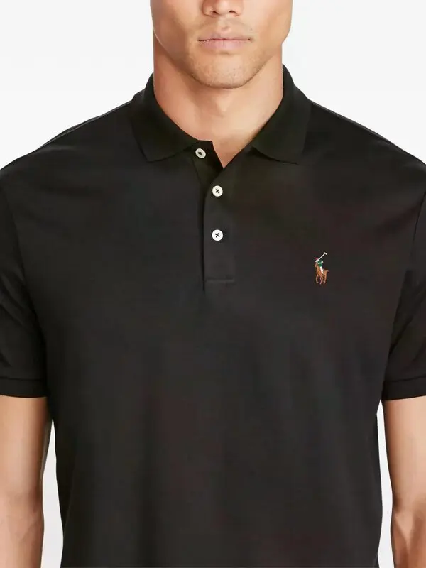Polo Ralph Lauren Button Short-sleeve Polo Shirt - Black