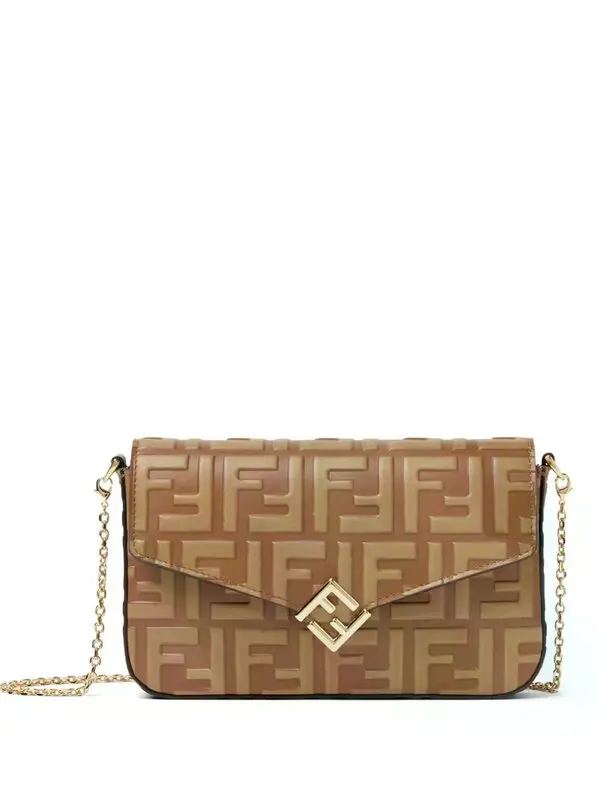 Fendi Ff Diamonds Two-tone Wallet - Brown