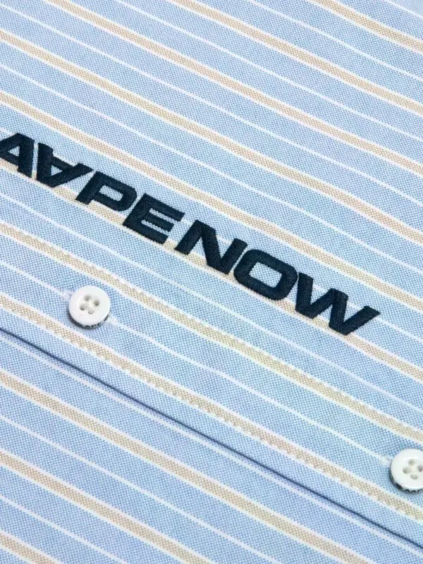 AAPE BY *A BATHING APE Striped Logo Shirt - Blue
