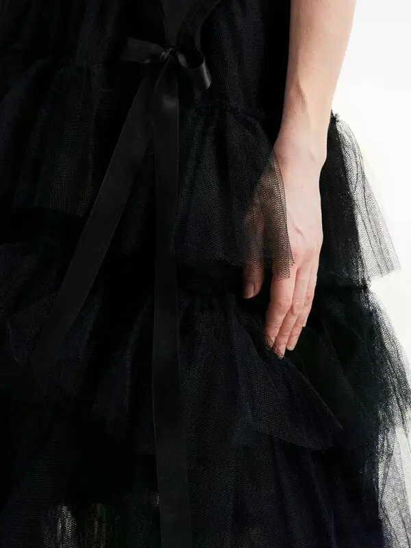 Simone Rocha Tiered Ribbon Midi Skirt