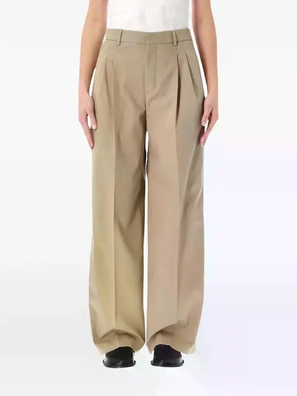AMI Paris Pleated Wide Leg Trousers