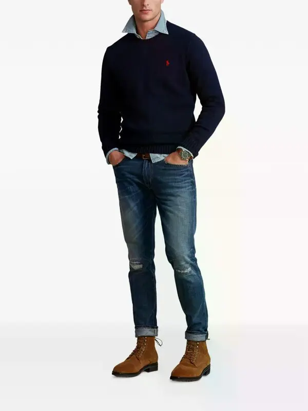 Polo Ralph Lauren Cotton Polo Pony Sweater - Blue