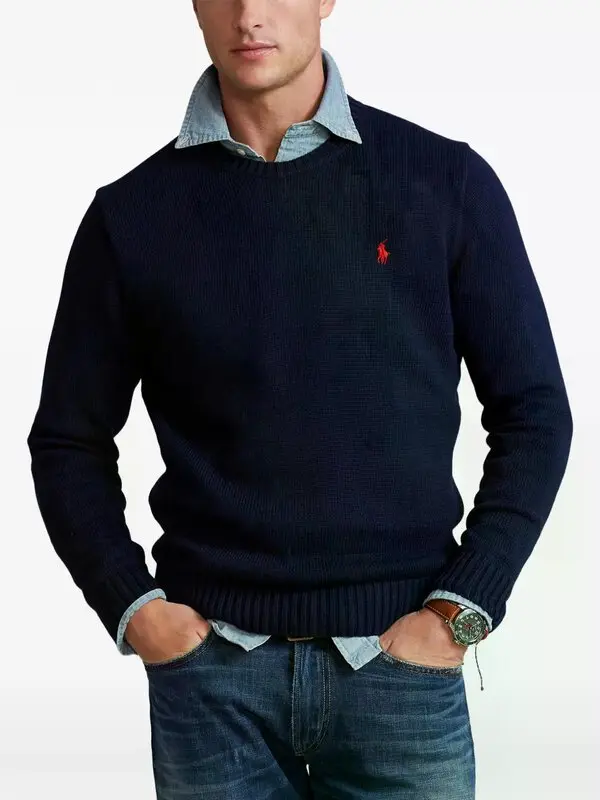 Polo Ralph Lauren Cotton Polo Pony Sweater - Blue