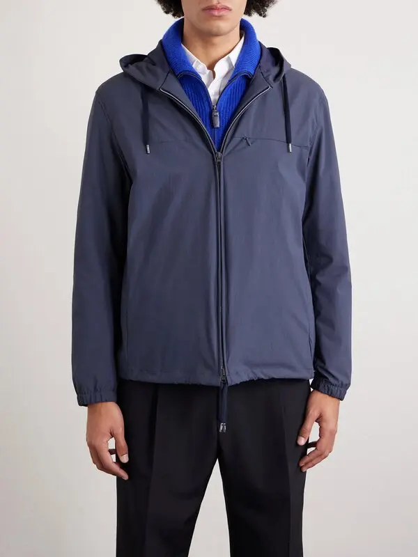 Herno Shell Hooded Jacket - Blue