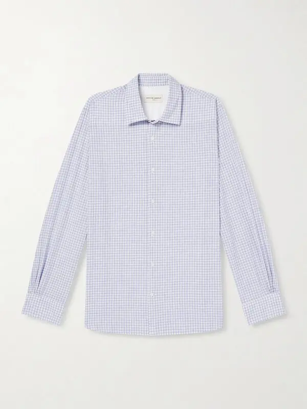 Officine Générale Giacomo Checked Cotton, Lyocell And Linen-blend Shirt
