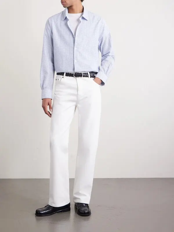 Officine Générale Giacomo Checked Cotton, Lyocell And Linen-blend Shirt