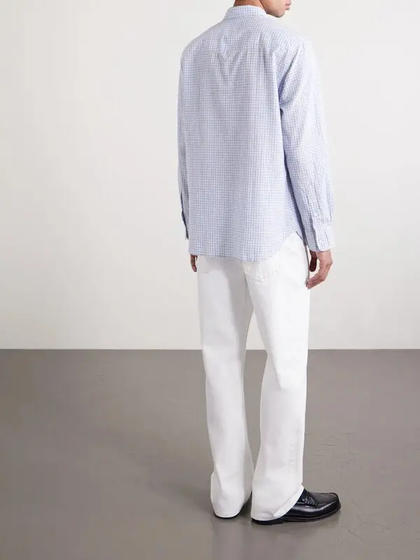 Officine Générale Giacomo Checked Cotton, Lyocell And Linen-blend Shirt