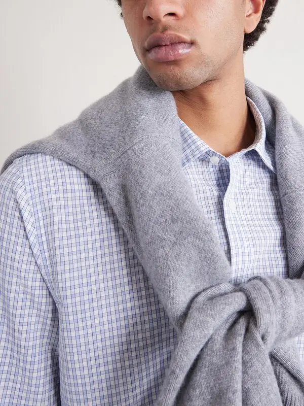 Officine Générale Giacomo Checked Cotton, Lyocell And Linen-blend Shirt