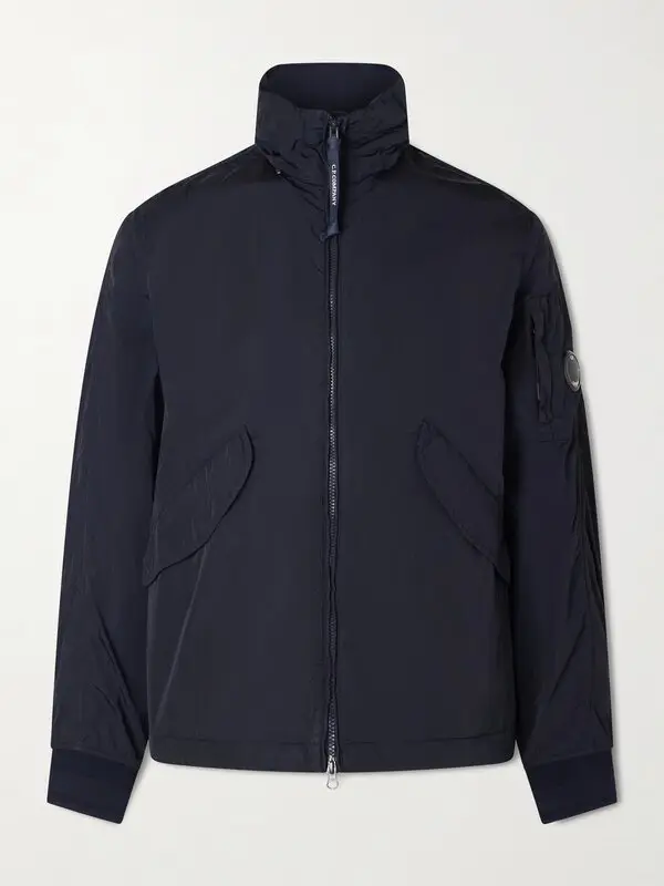 C.P. COMPANY Logo-appliquéd Chrome-r Shell Hooded Jacket - Blue