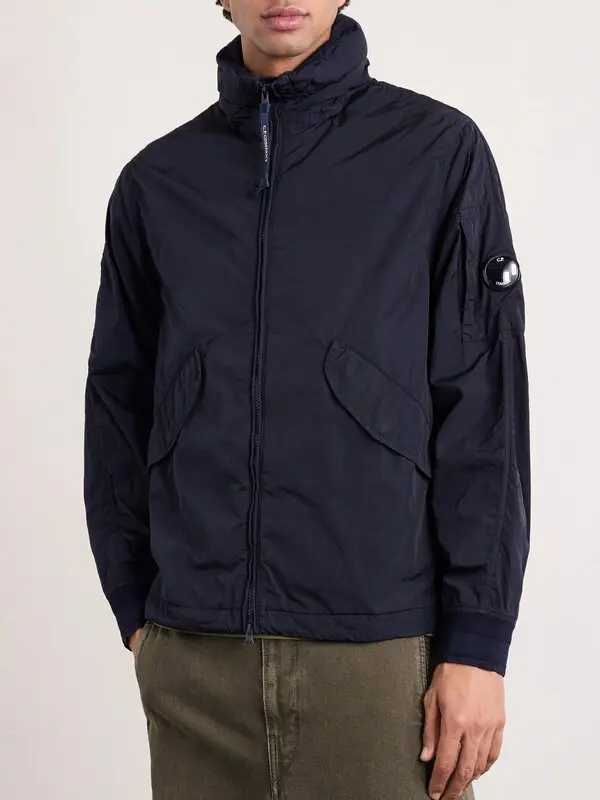 C.P. COMPANY Logo-appliquéd Chrome-r Shell Hooded Jacket - Blue