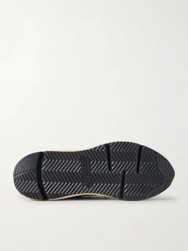GOLDEN GOOSE Running Sole Leather-trimmed Sneakers - Black