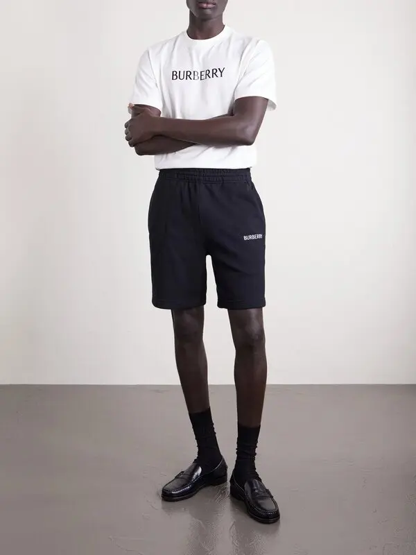 Burberry Logo-print Straight-leg Cotton-jersey Shorts