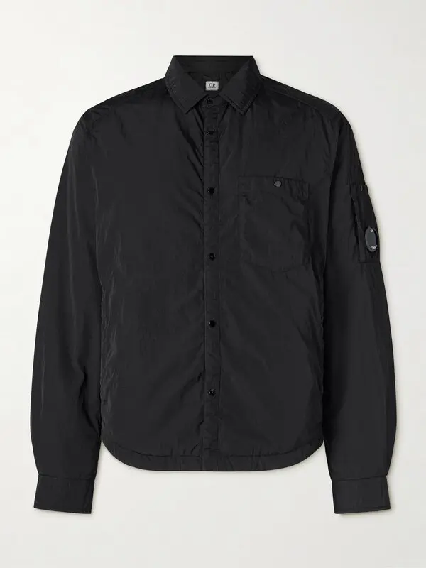 C.P. COMPANY Logo-appliquéd Padded Overshirt - Black