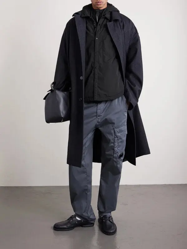 C.P. COMPANY Logo-appliquéd Padded Overshirt - Black