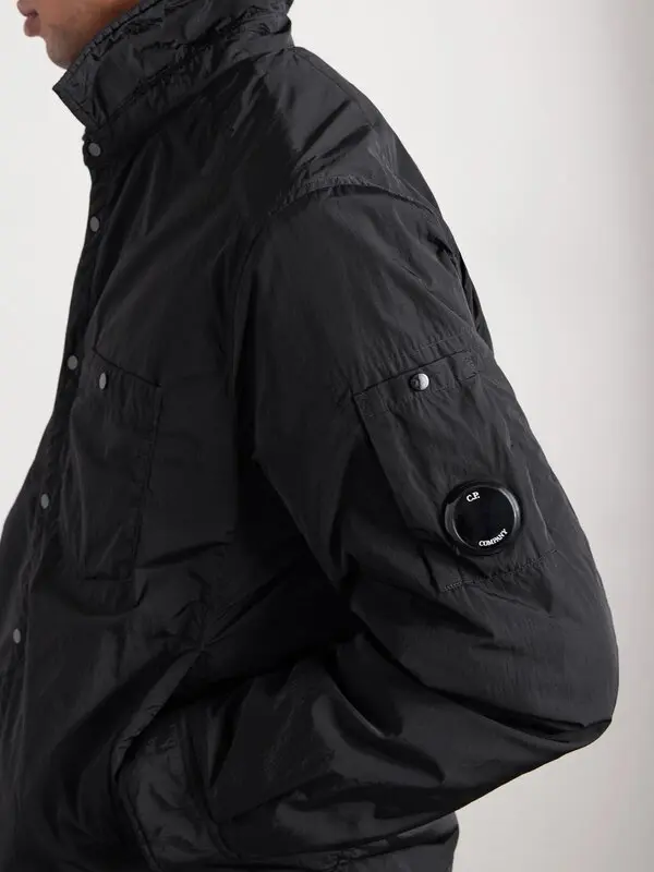 C.P. COMPANY Logo-appliquéd Padded Overshirt - Black