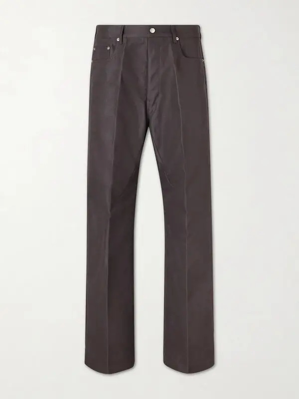 Rick Owens Geth Straight-leg Organic Cotton-blend Canvas Trousers - Brown