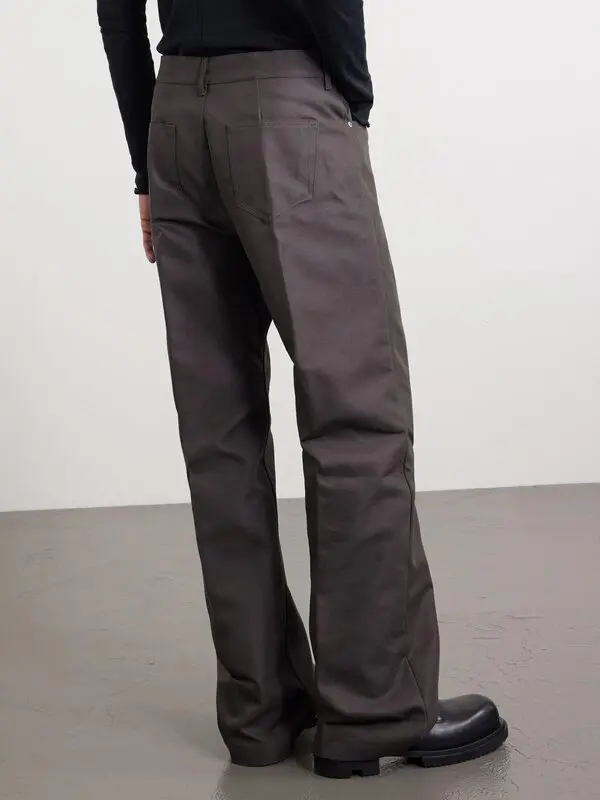 Rick Owens Geth Straight-leg Organic Cotton-blend Canvas Trousers - Brown