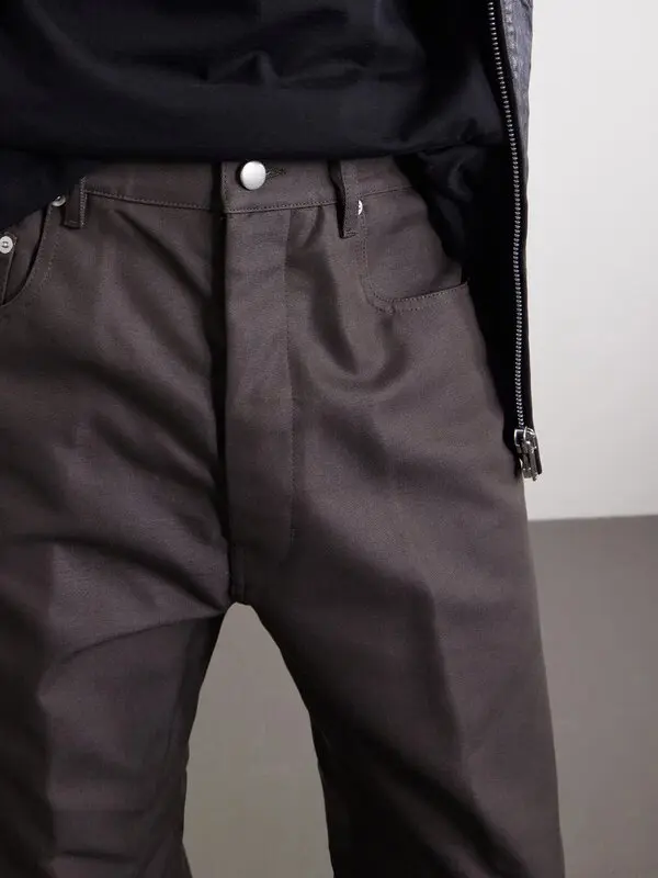 Rick Owens Geth Straight-leg Organic Cotton-blend Canvas Trousers - Brown