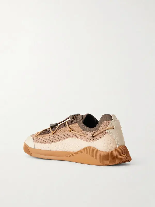 Moon Boot Moonlight Suede-trimmed Mesh Sneakers - Neutrals
