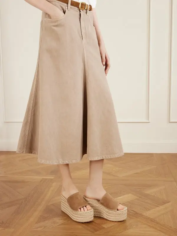 GIANVITO ROSSI Suede Espadrille Platform Sandals - Neutrals