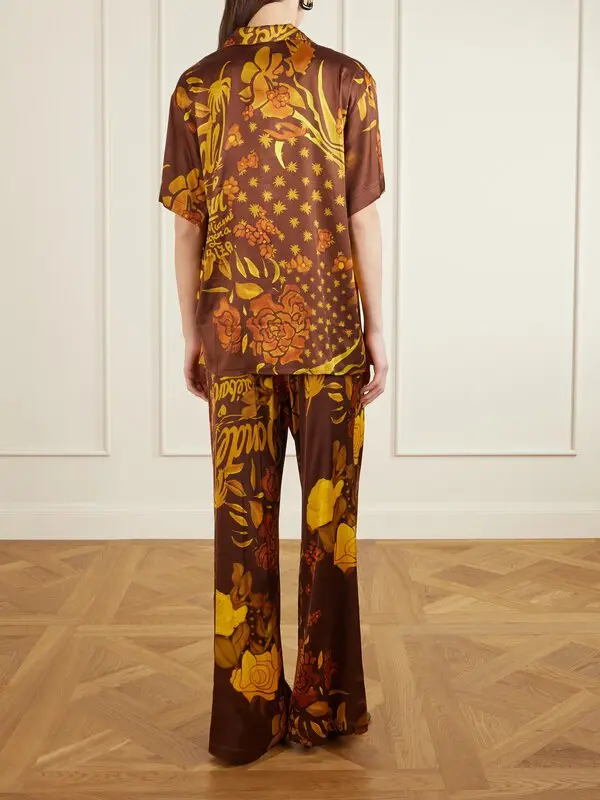 DONDE ESTEBAN Veranera Printed Stretch-satin Shirt