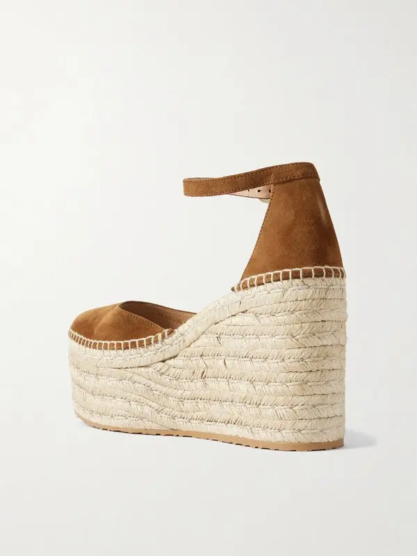 GIANVITO ROSSI Suede Espadrille Platform Sandals
