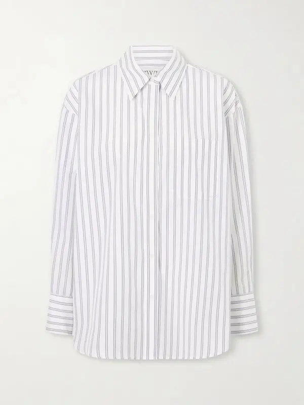 TWP Striped Cotton-poplin Shirt - White