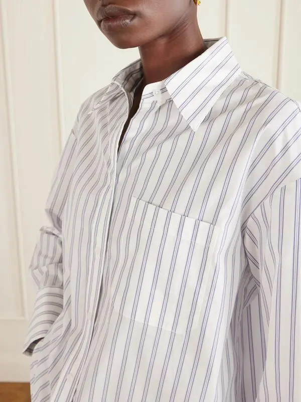 TWP Striped Cotton-poplin Shirt - White