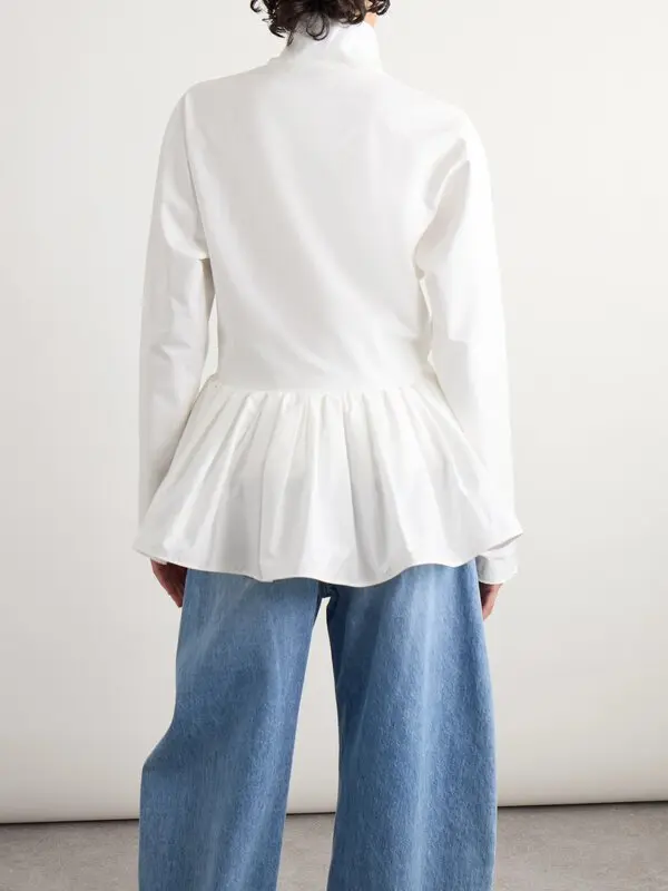Alaïa Cotton Peplum Jacket - White